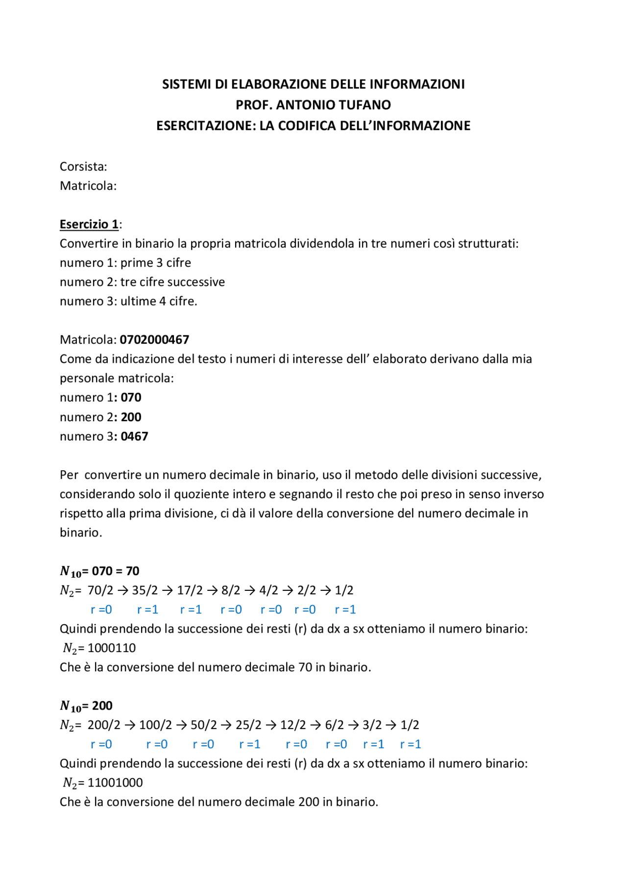 ELABORATO 2 la codifica dell'informazione - Docsity