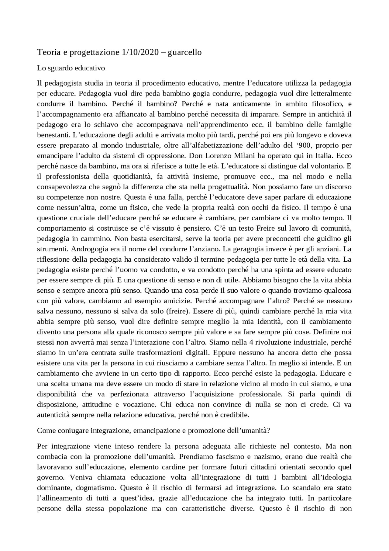 Teoria E Progettazione Docsity