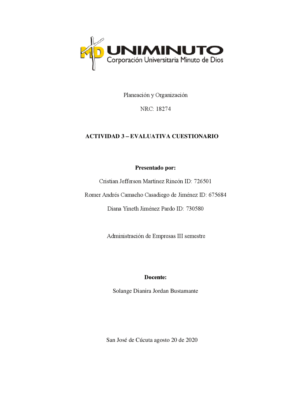 Algebra Lineal Uniminuto Docsity