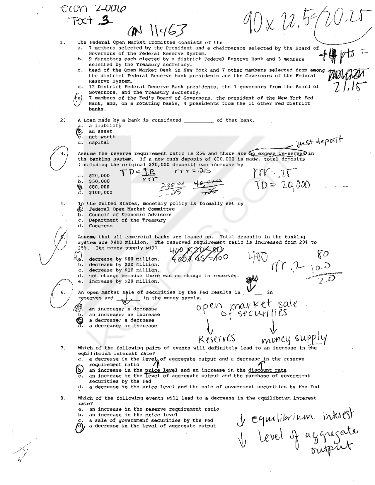 Test 3 Solved Questions Principles Of Economics Econ 2006 Docsity