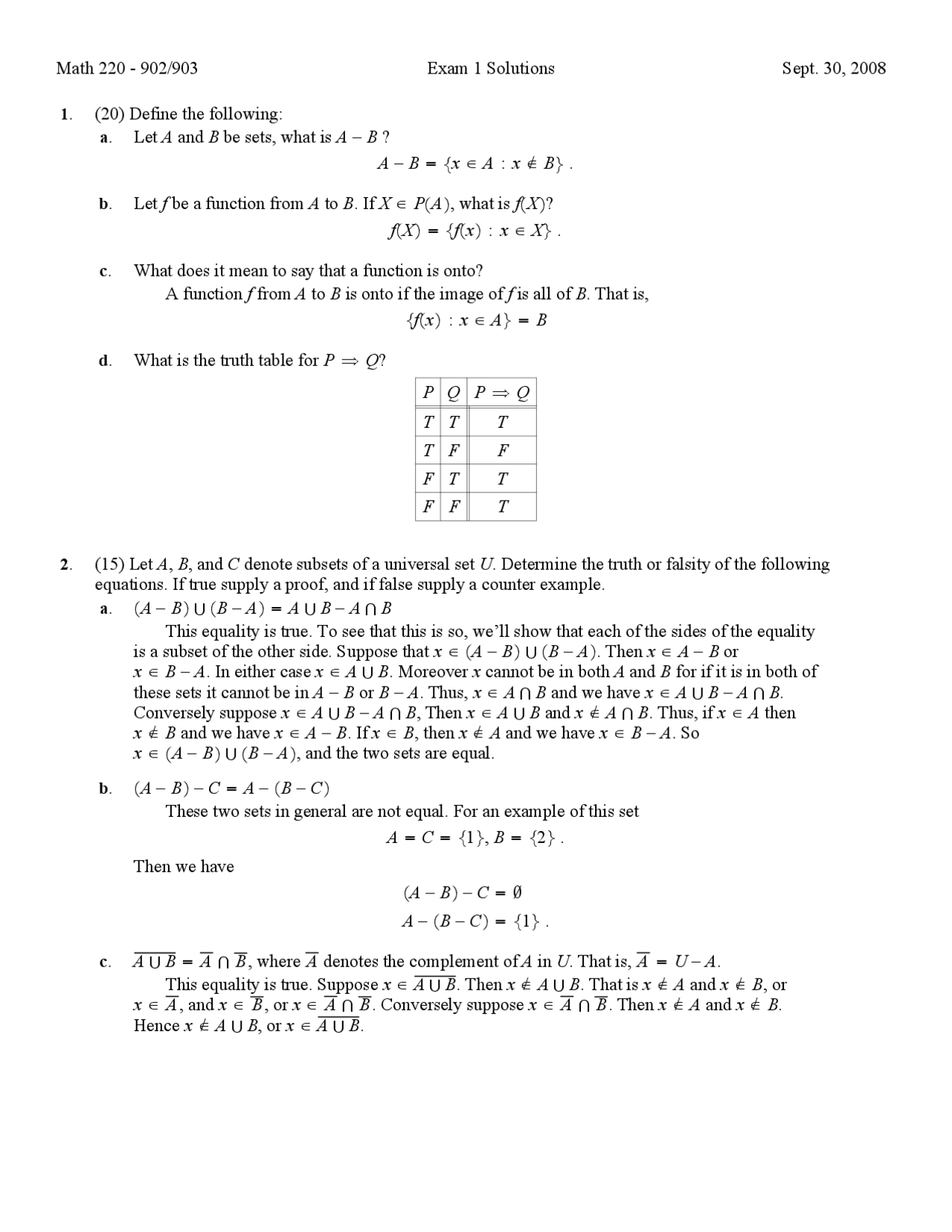 5 Questions On Foundation Of Mathematics With Solution Exam 1 Math