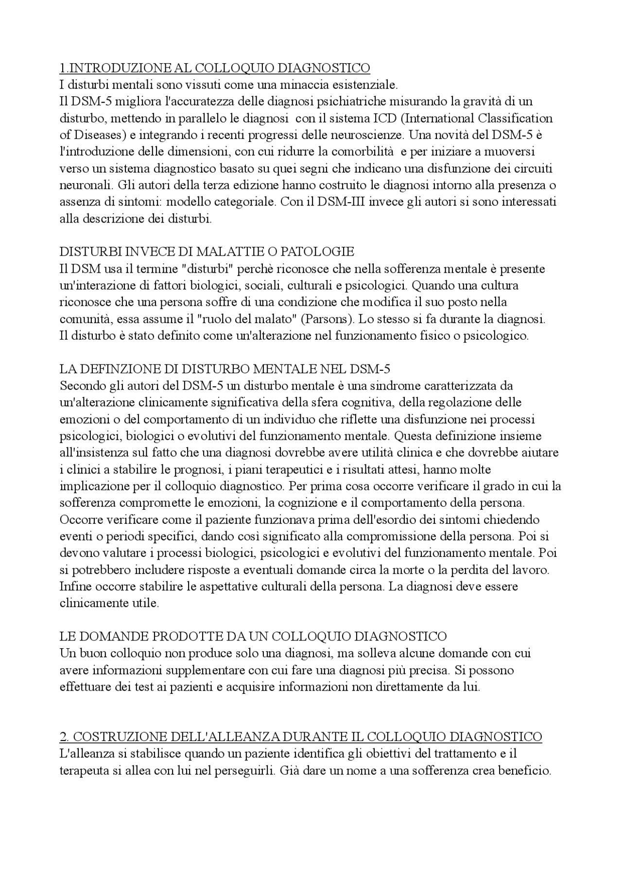 Esame Diagnostico Con Il Dsm 5 Docsity