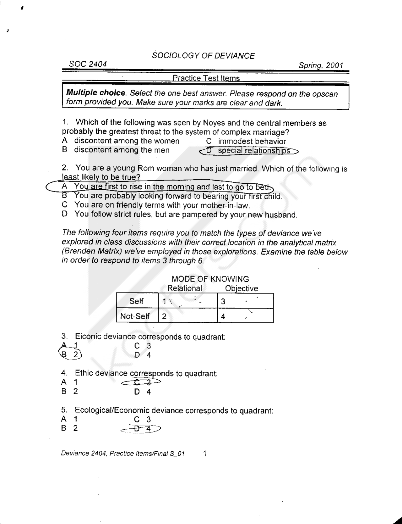 25 Solved MCQs on Deviant Behavior - Final Practice Test | SOC 2404 ...