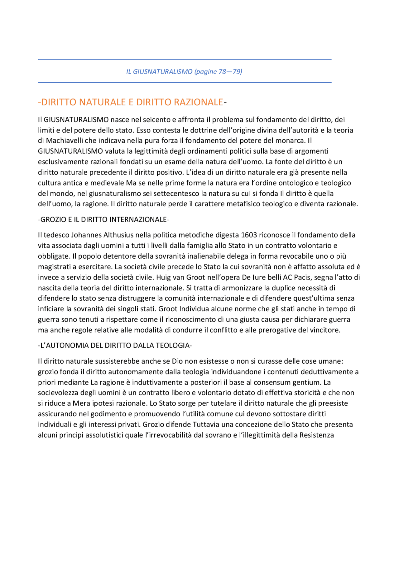 Il Giusnaturalismo In Breve Docsity