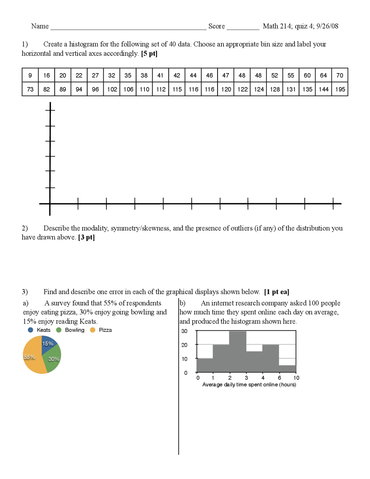 Quiz 4 Questions - Elements of Probability and Statistics | MATH 214 ...