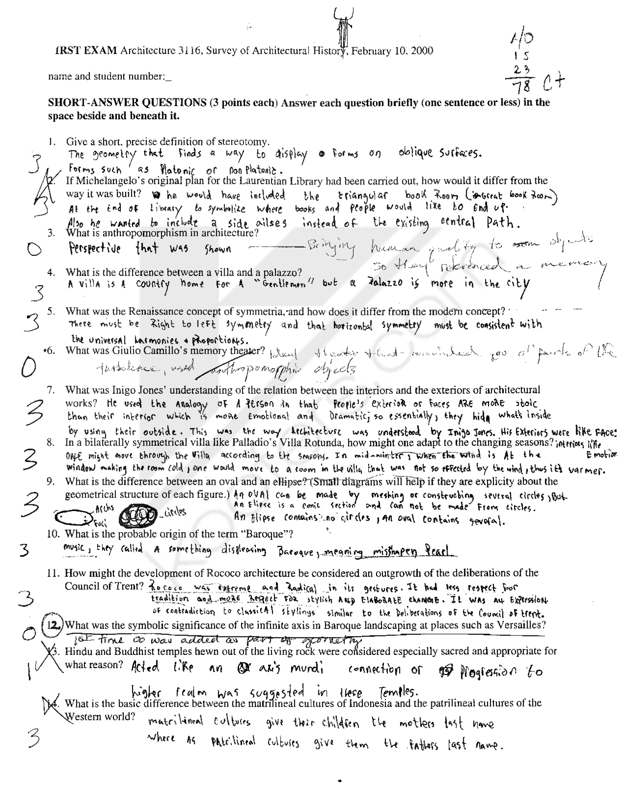First Exam History Of Architecture Short Question With Answers
