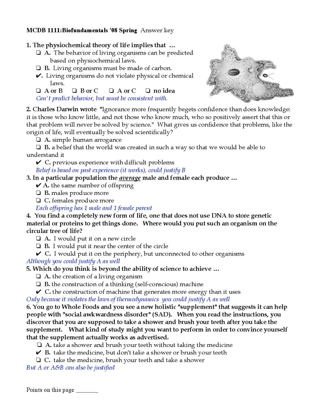 Midterm Exam With Answer Key Biofundamentals Mcdb 1111 Docsity