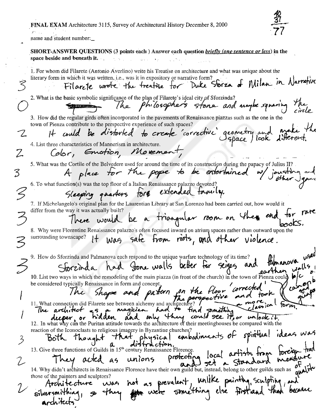 Final Exam With Resolution History Of Architecture Arch 3115 Docsity