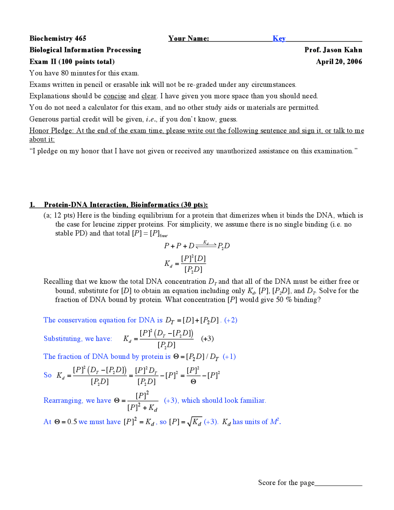 Practice Problems For Biochemistry Iii Old Exam 2 With Answers Bchm