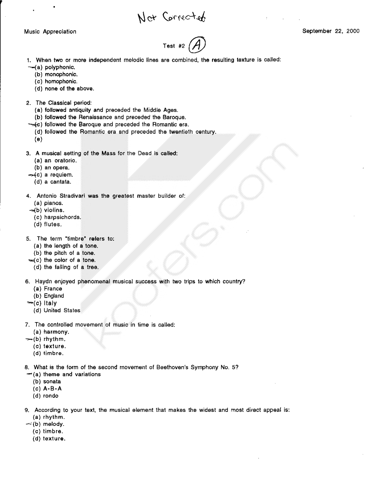 Music Appreciation Test Ii Solved Mus 1104 Docsity
