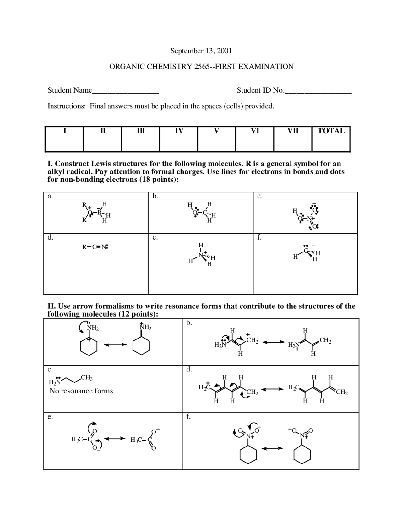 7 Questions of Principles of Organic Chemistry - Exam 1 | CHEM 2565 ...