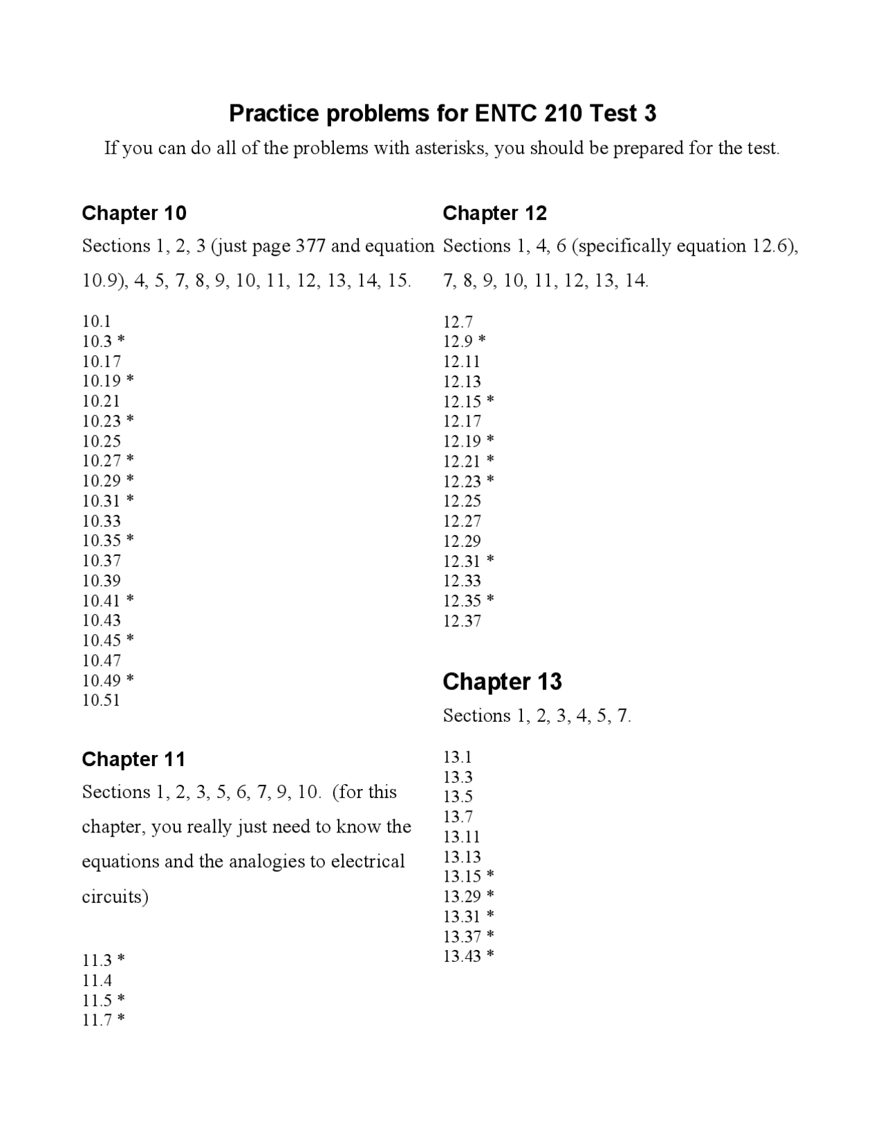 Practice Problems For Circuit Analysis Entc 210 Docsity