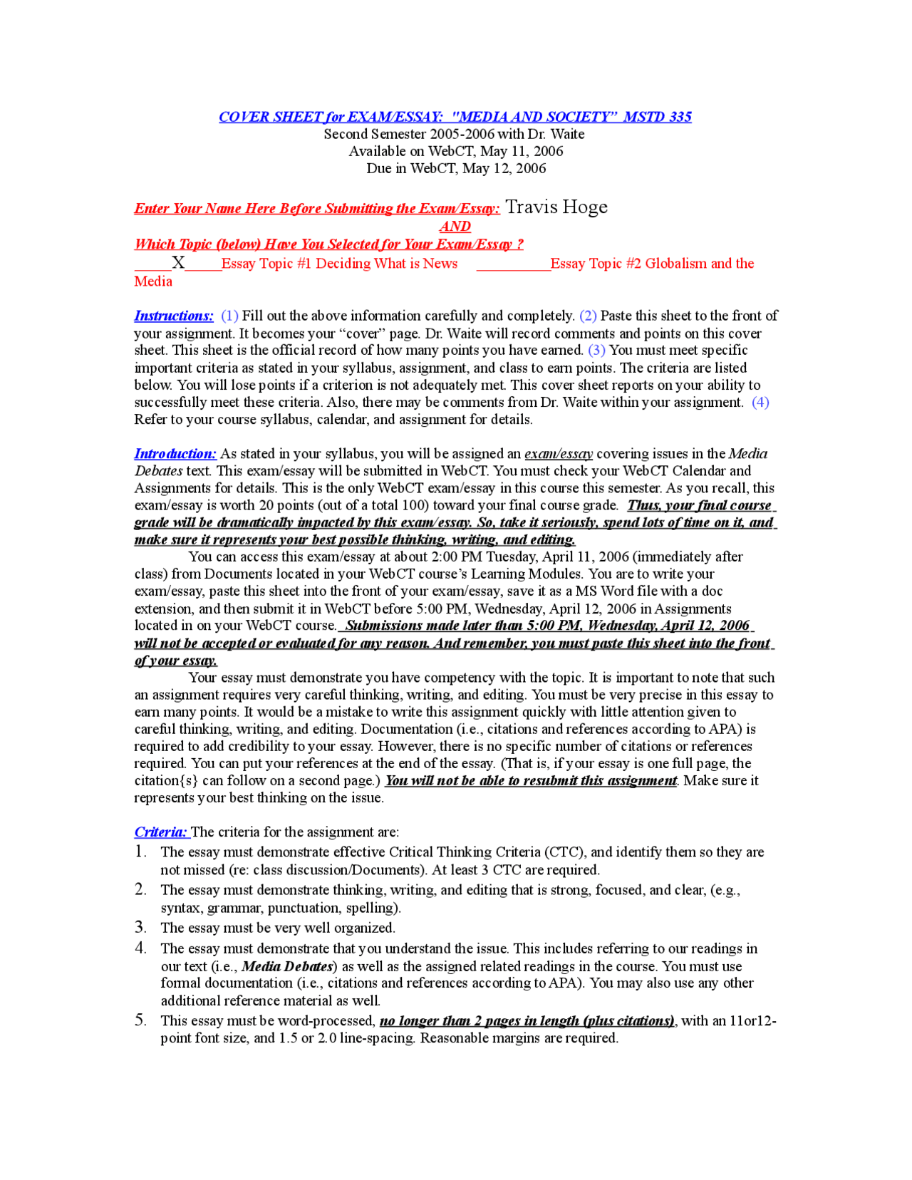 Introduction To Media And Society Review Sheet For Exam Mstd 335