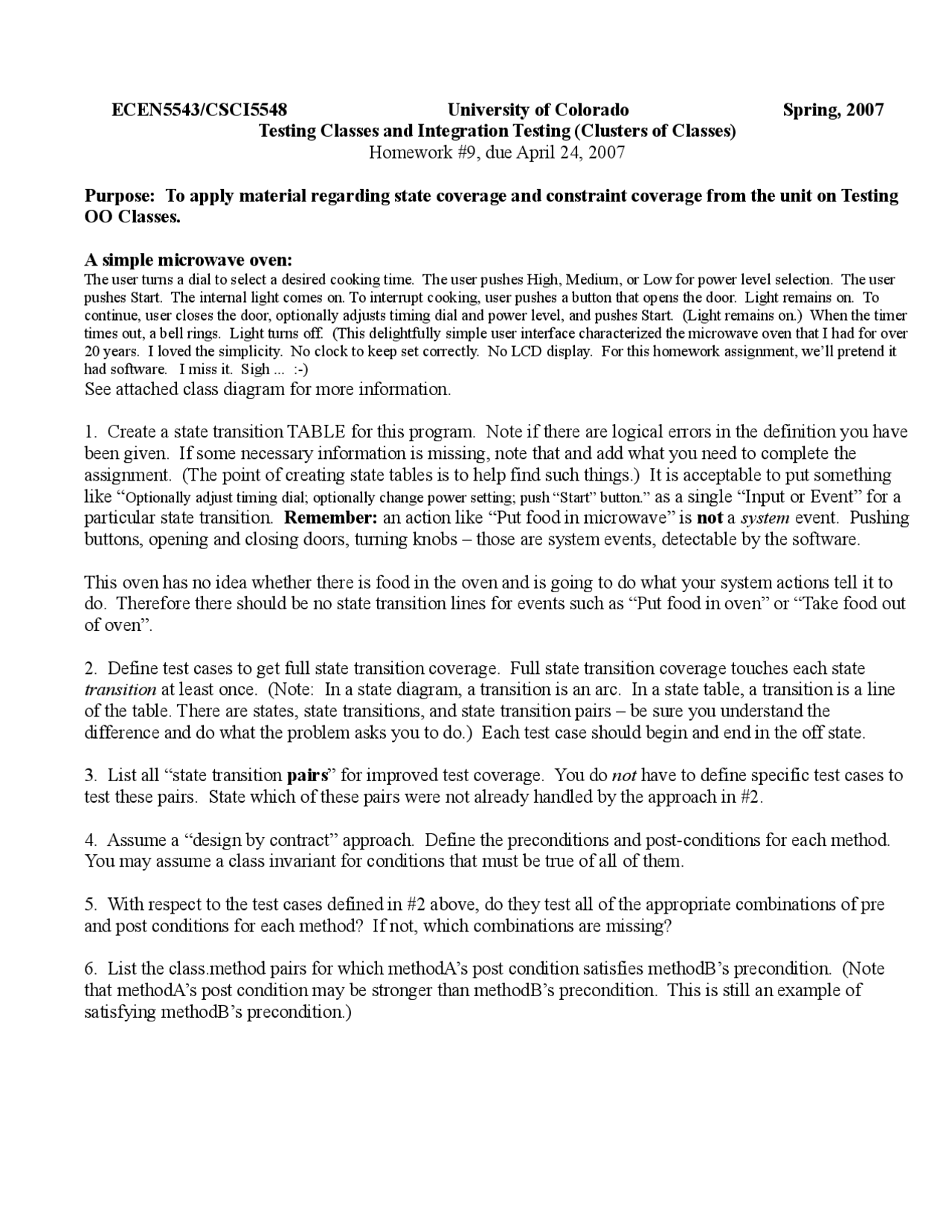 Testing Class And Integration Testing Assignment 9 Csci 5548 Docsity