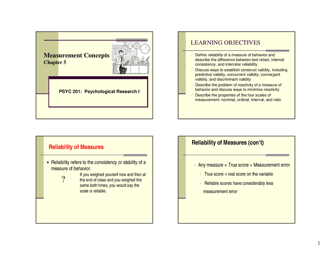Reliability Psychology