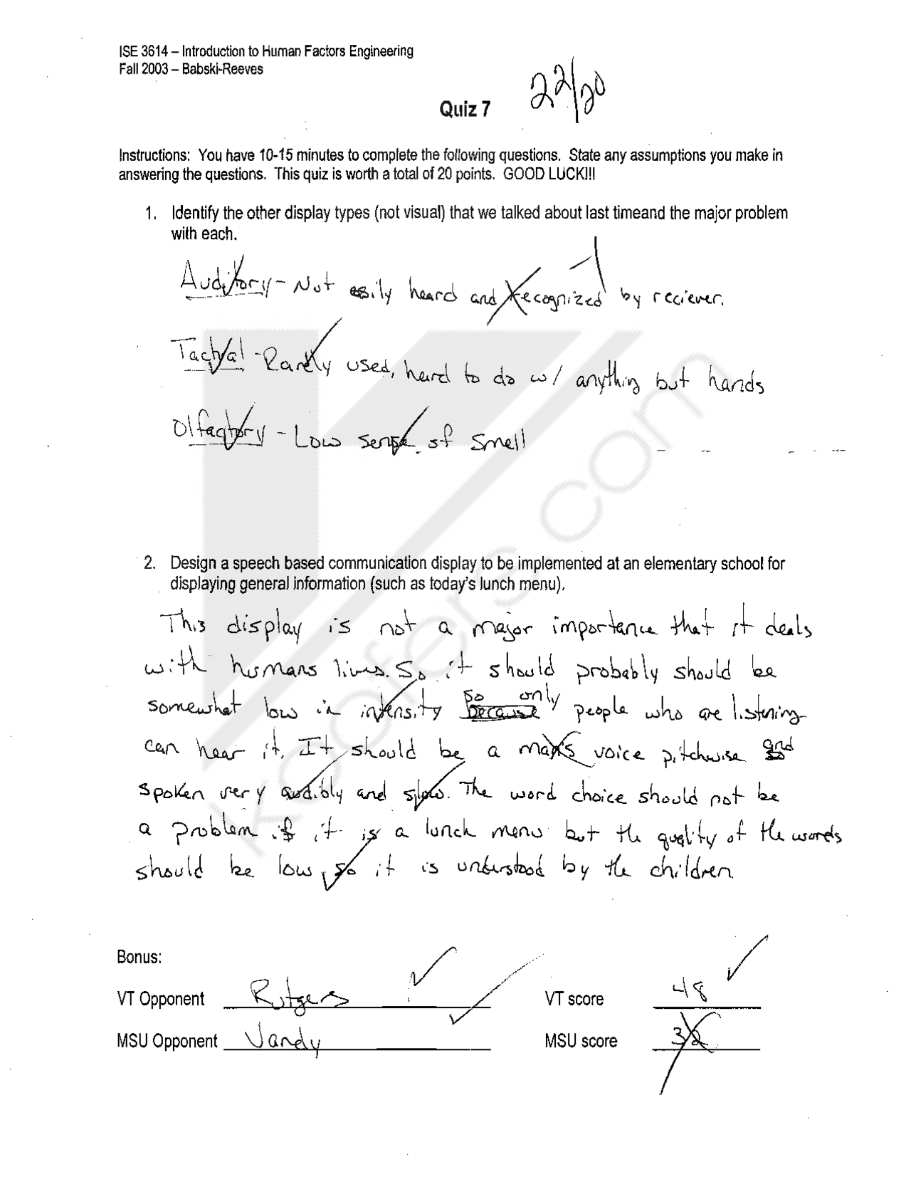 Quiz 7 Questions With Solution Introduction To Human Factors