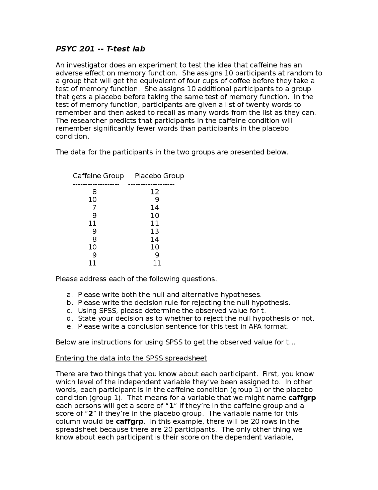 Independent Samples T-test Lab using SPSS: A Guide | Lab Reports ...