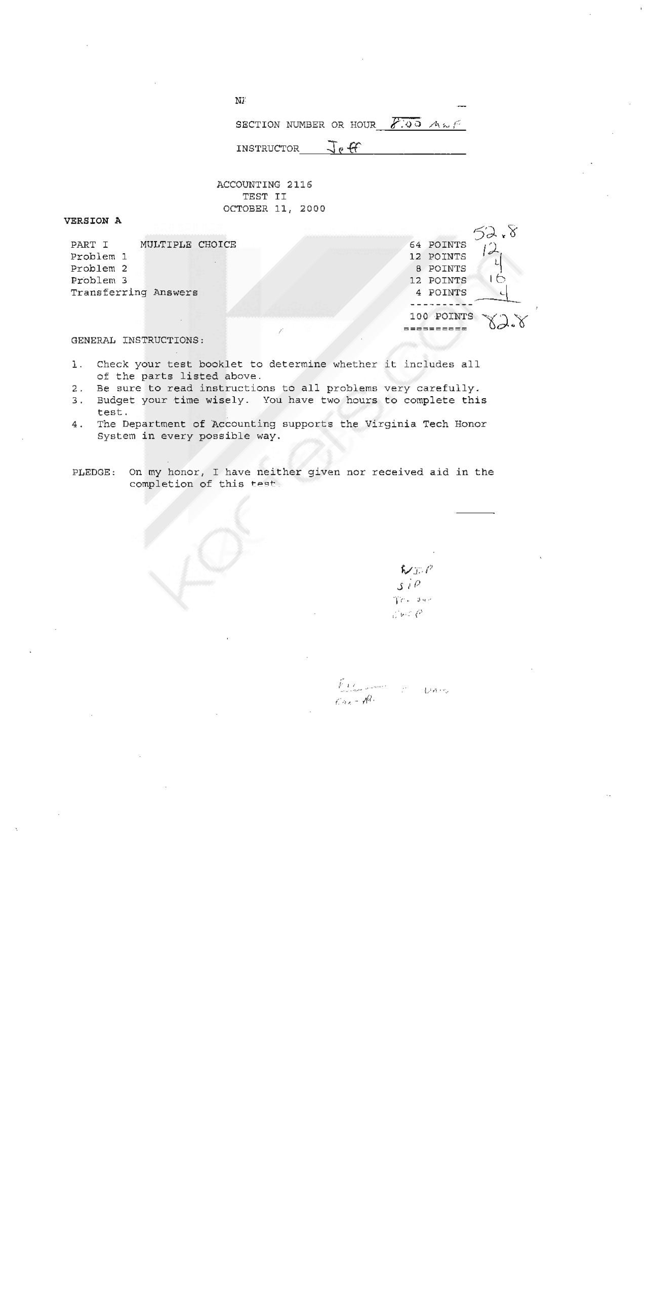Test 2 Solved Principles Of Accounting Acis 2116 Docsity
