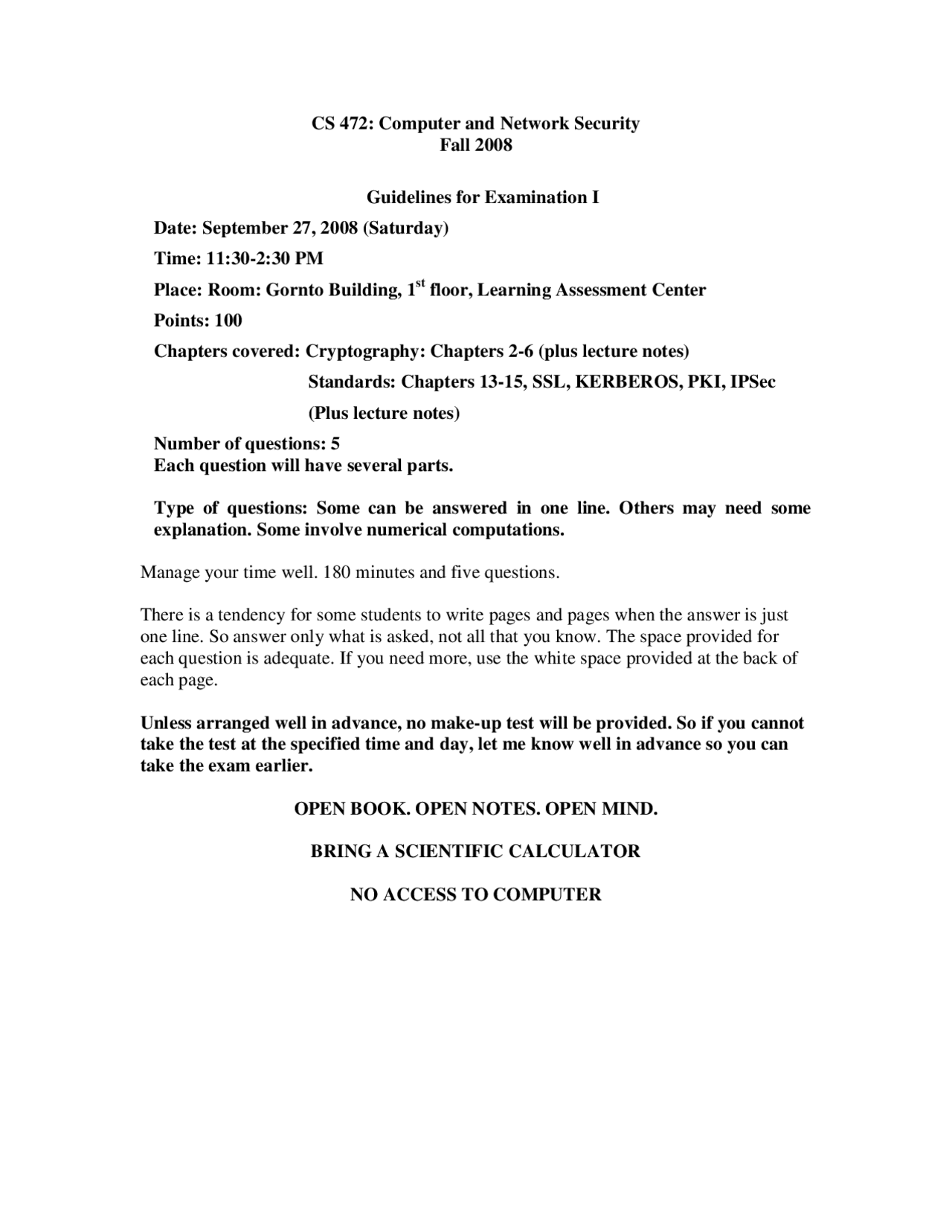 Guidelines On The Computer And Network Security Assignment 1 Cs 472 Docsity