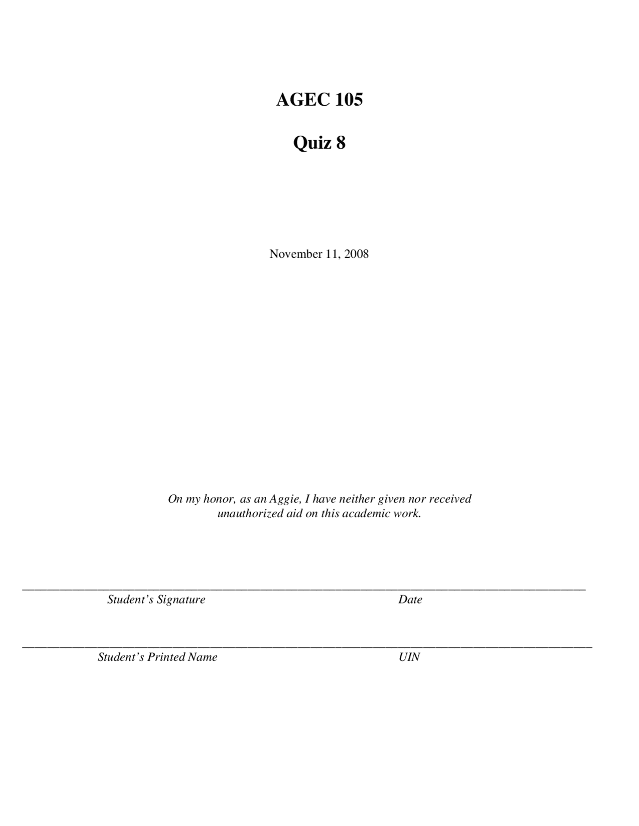 Solved Questions On Introduction To Agricultural Economics For Quiz 8
