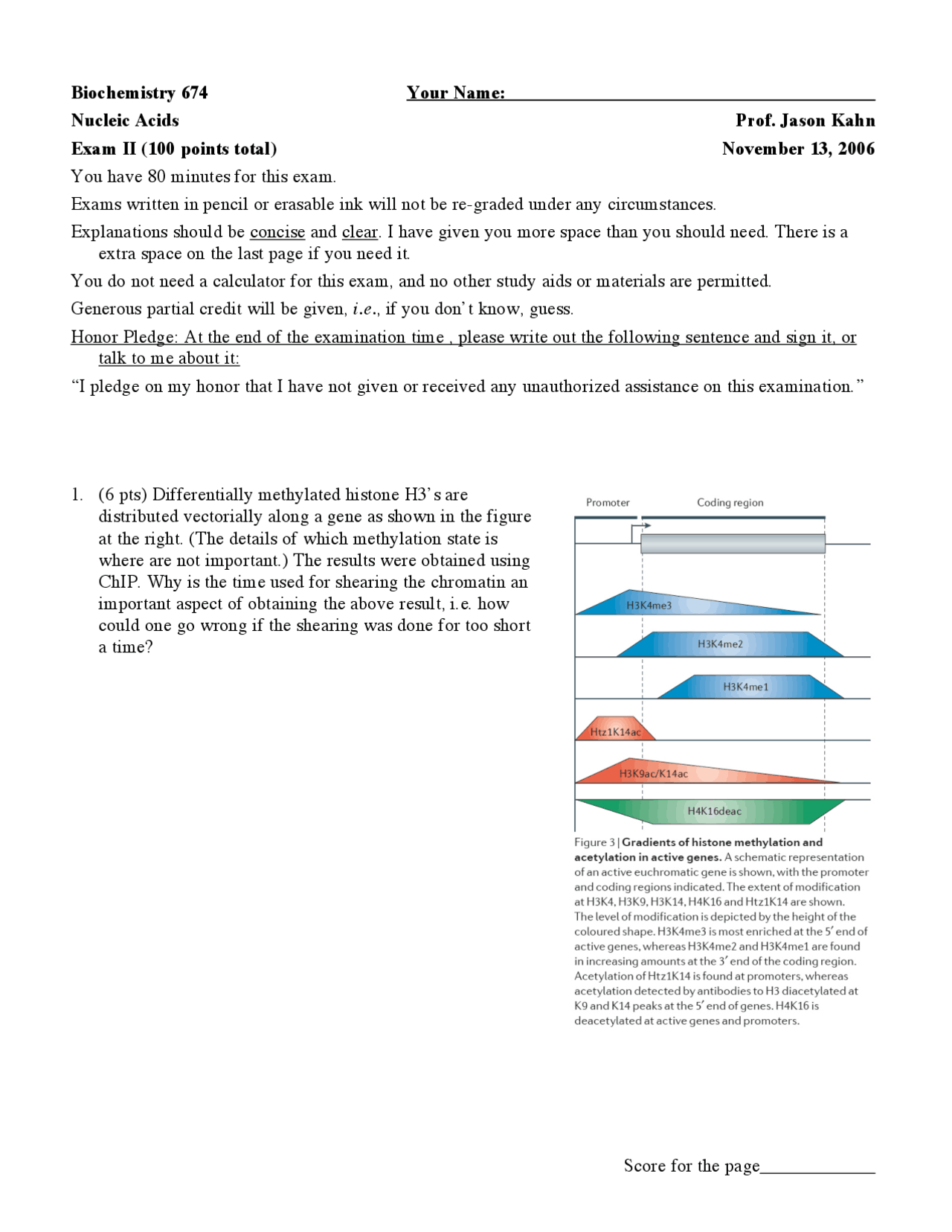 16 Questions For Nucleic Acids Old Examination 2 Bchm 674 Docsity