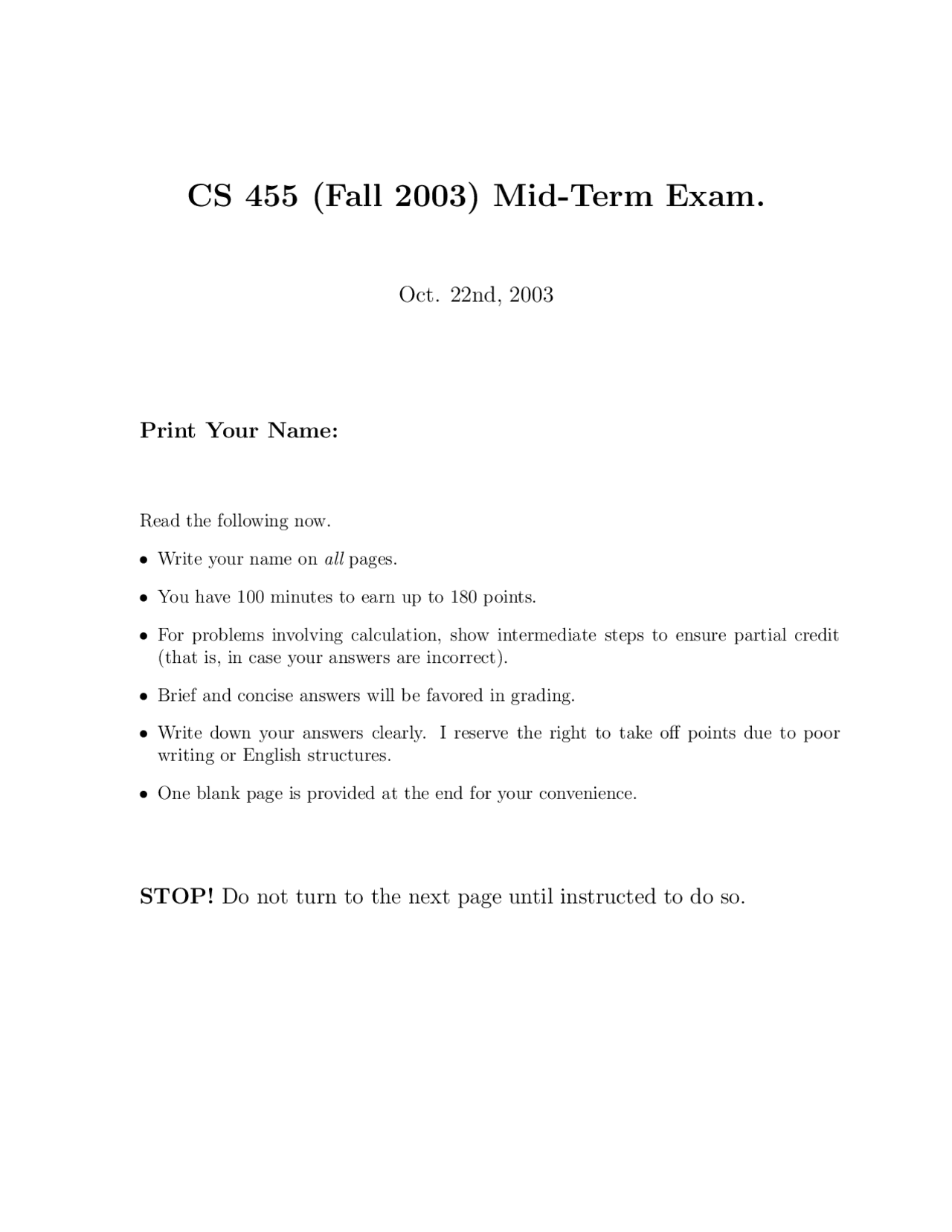 12 Solved Problems On Network Bridges Midterm Exam Cs 455 Docsity