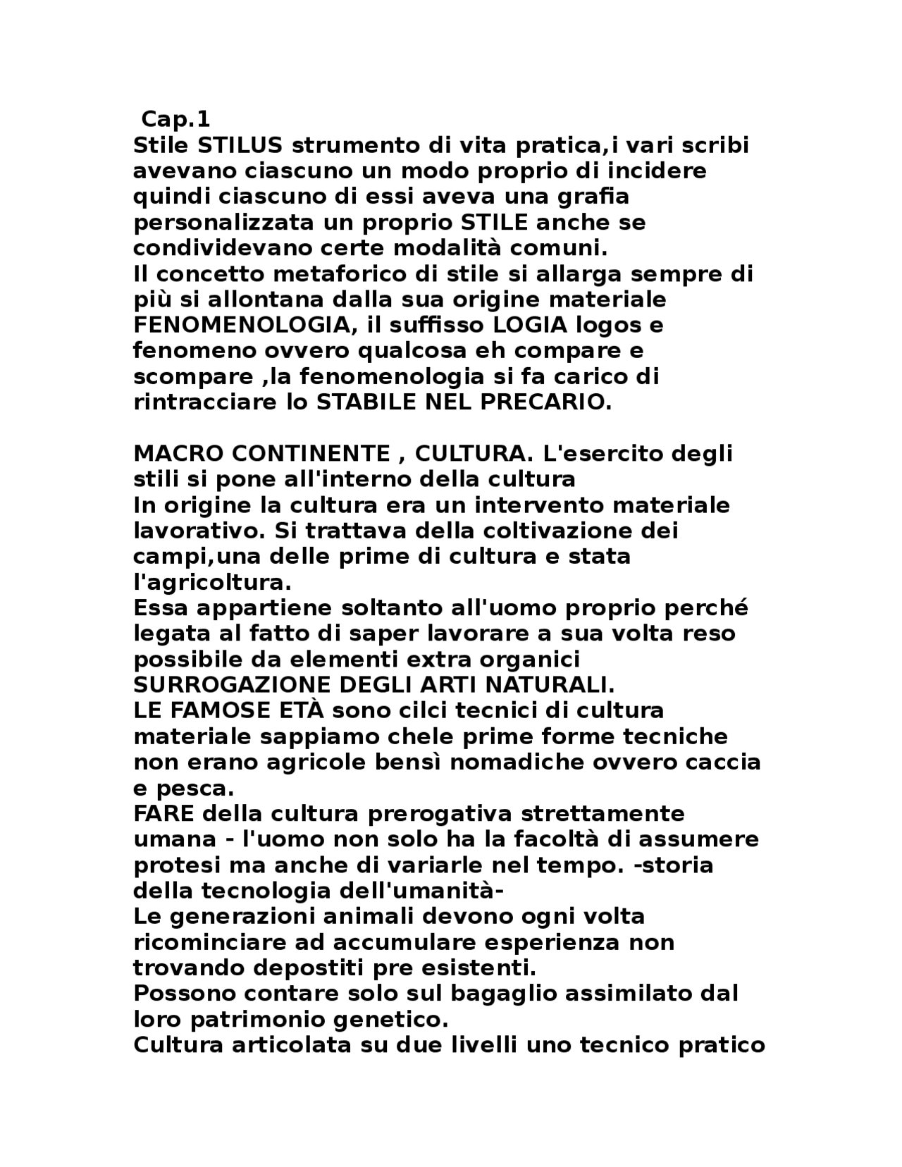 Fenomenologia Degli Stili Docsity