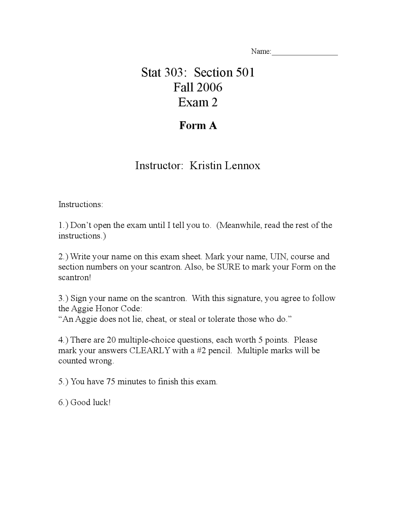 19 Mcqs On Statistical Methods With Answers Stat 303 Docsity