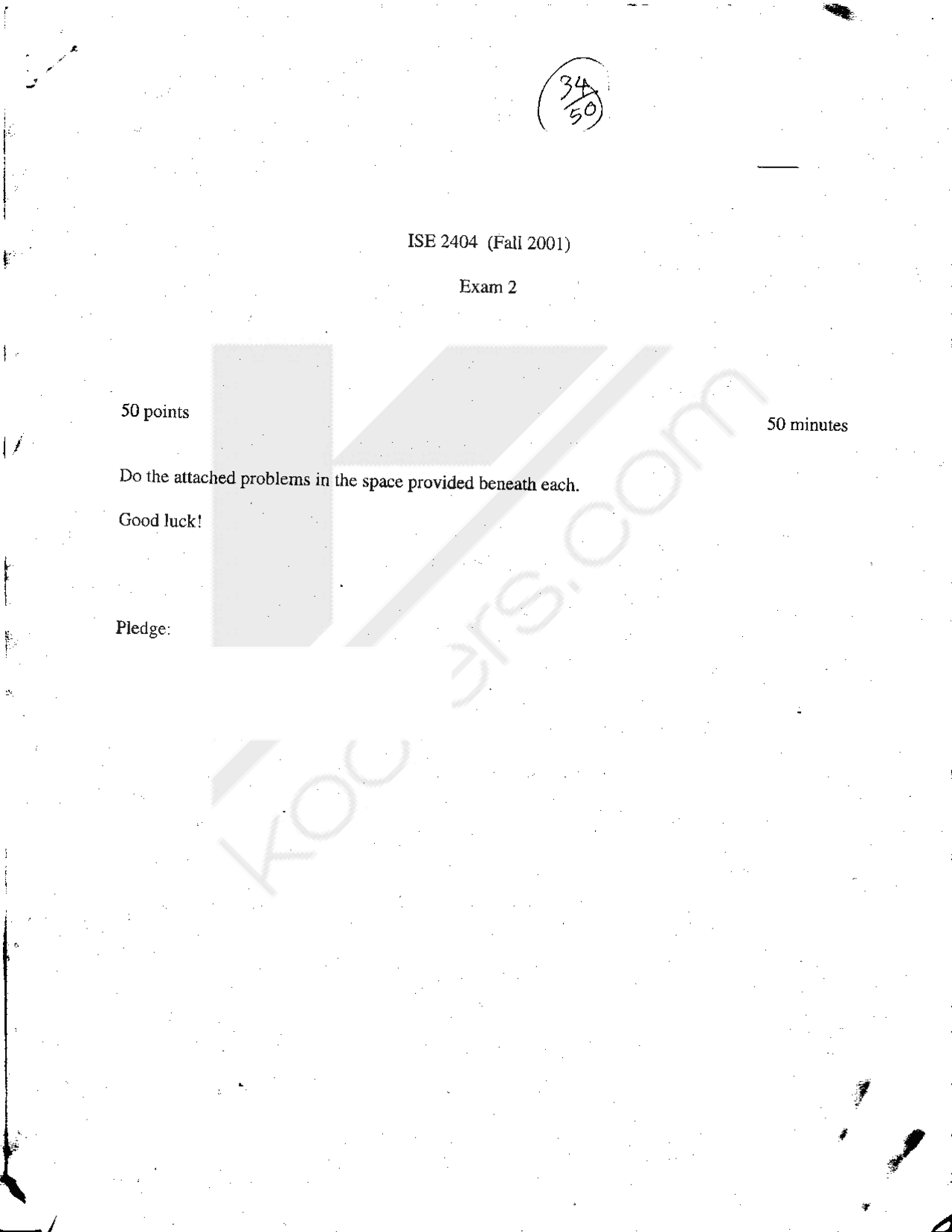 Exam 2 Questions Deterministic Operations Research I Ise 2404 Docsity