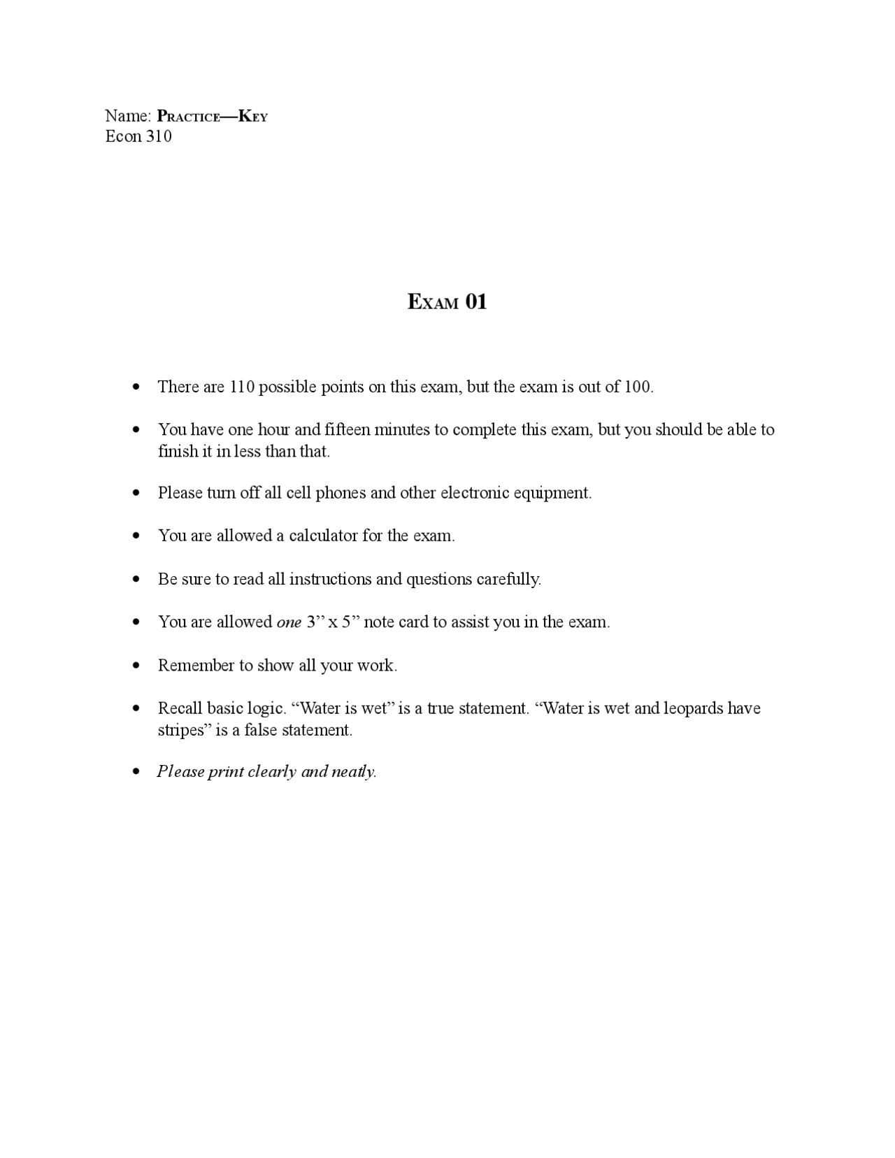 Money And Banking Solved Exam 1 Econ 310 Docsity