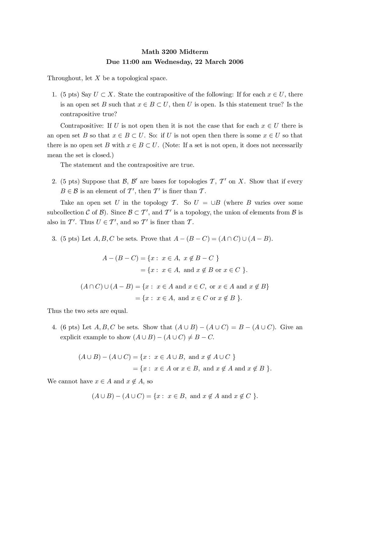 8 Problems Midterm Exam Elementary Differential Equations Math 3200