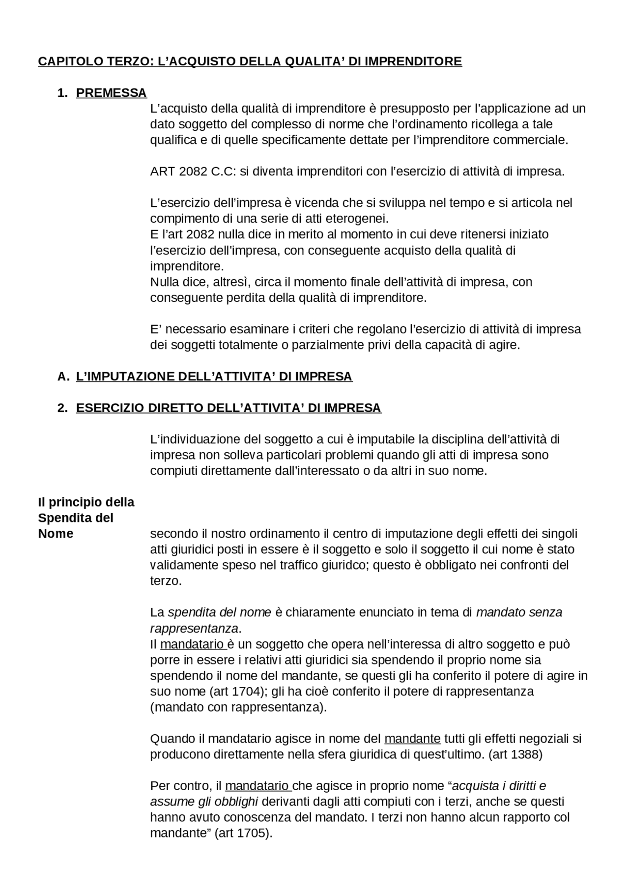 Cap3 Vol I Diritto Commerciale Campobasso Docsity