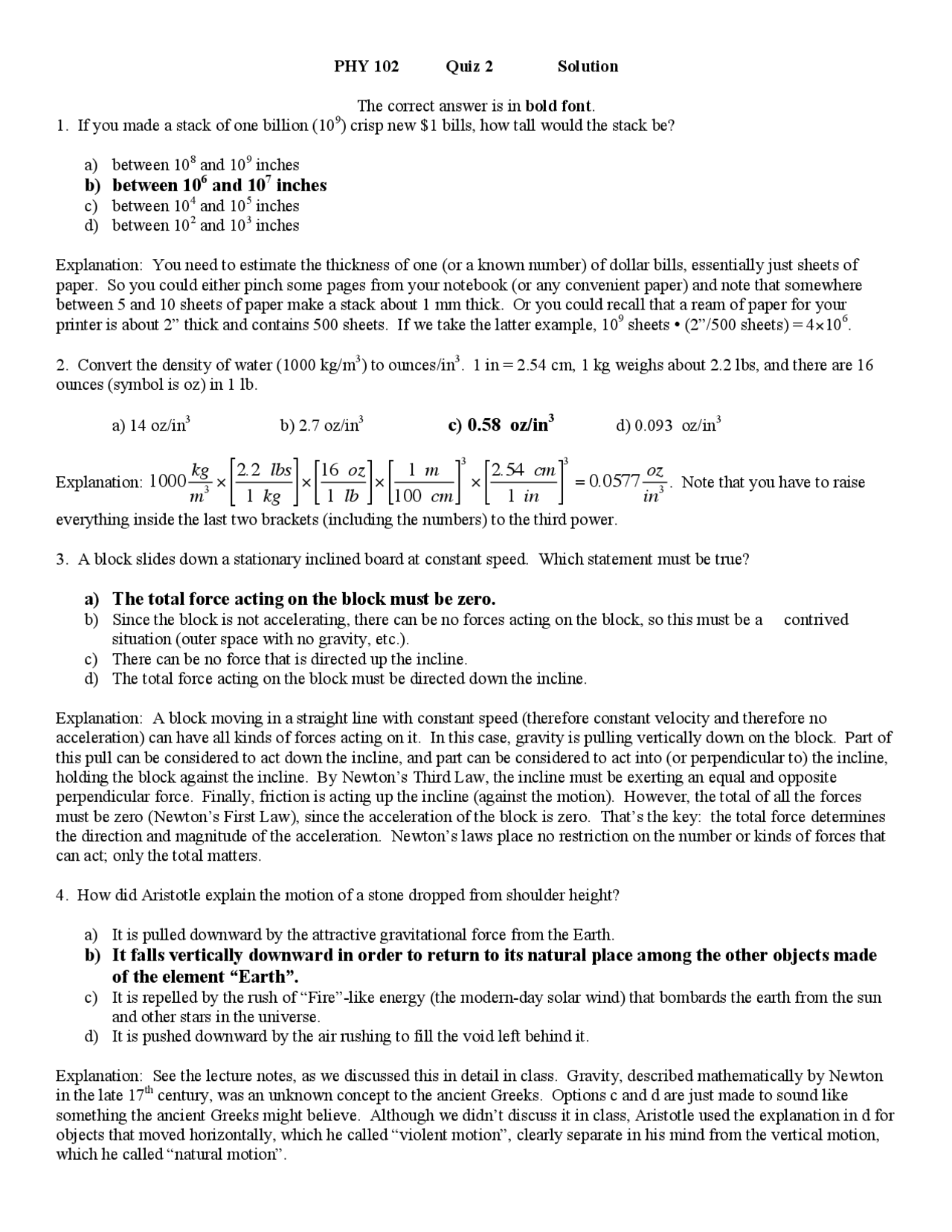 Solved Quiz 2 For Atoms To Galaxies Phy 10200 Docsity