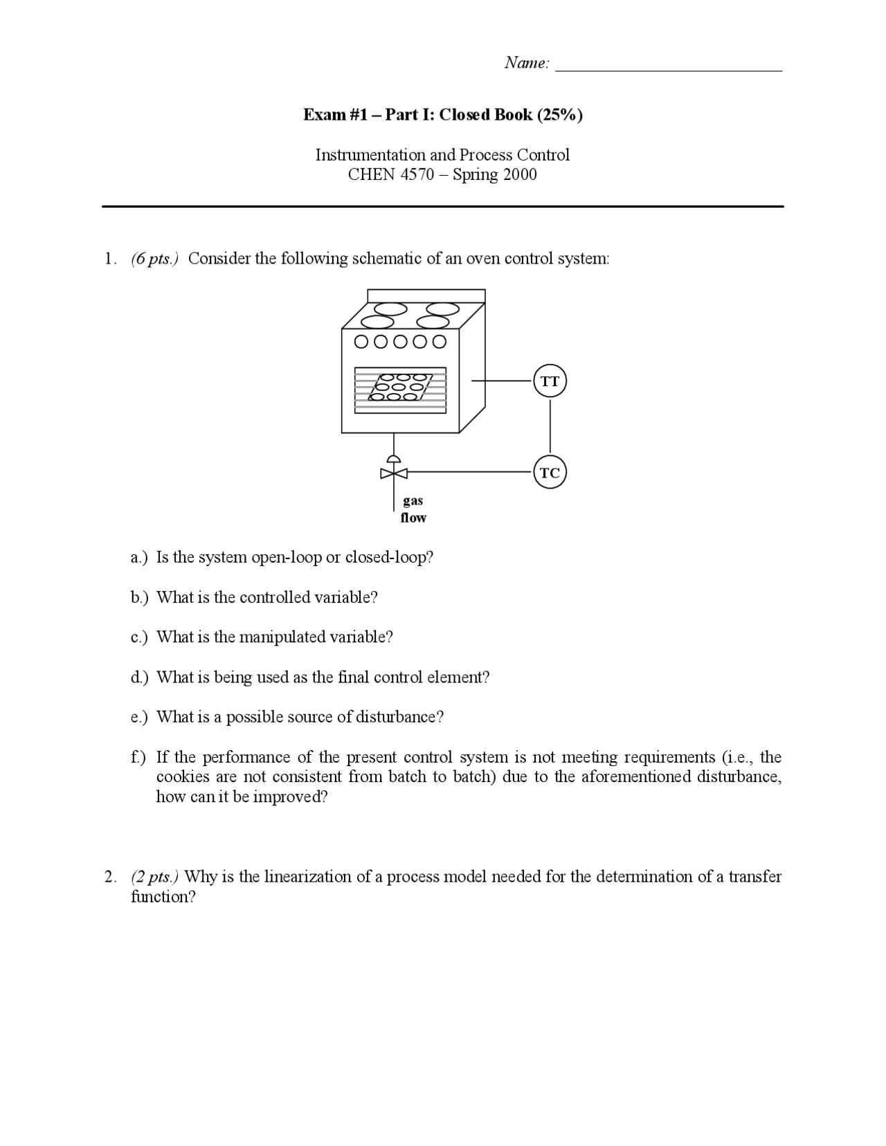 4 Solved Problems on Instrumentation and Process Control - Exam 1 ...