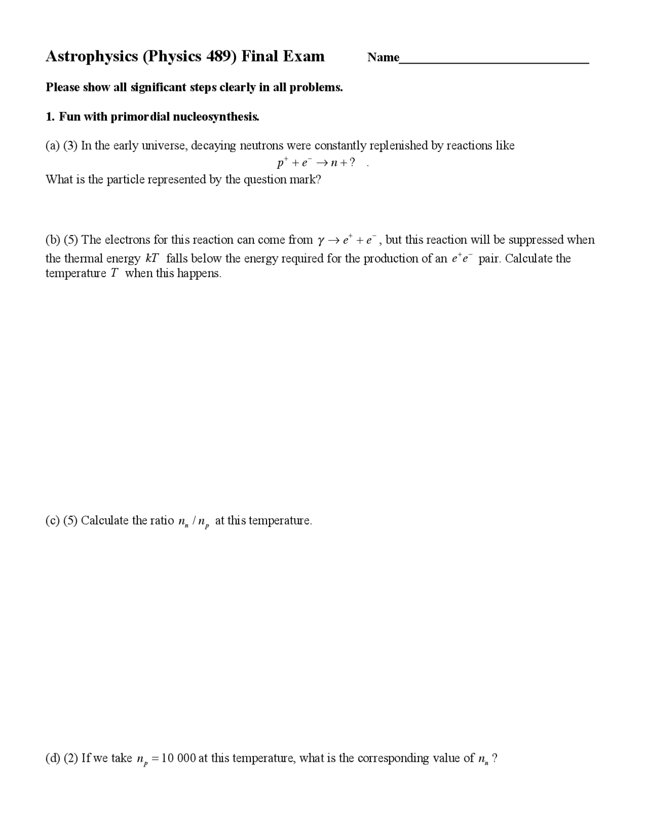 Physics Of Solid State Final Exam Phys 489 Docsity