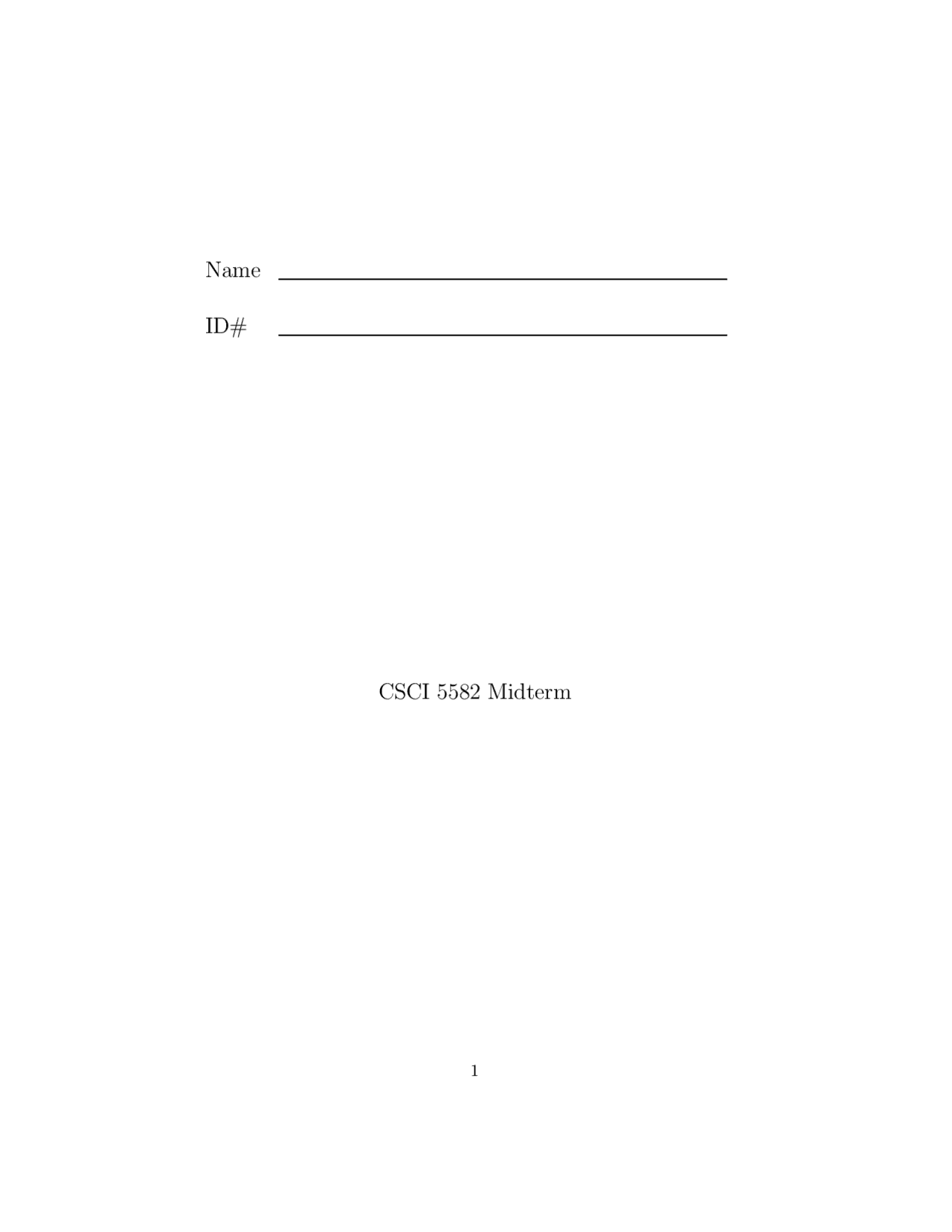 Midterm Questions Artificial Intelligence Csci 5582 Docsity