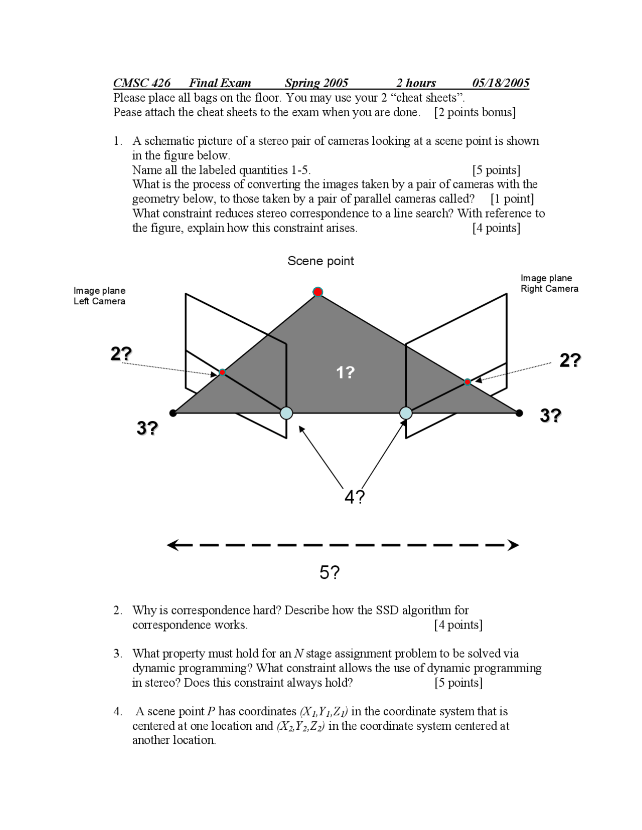 10 Questions Of Image Processing Final Exam Cmsc 426 Docsity