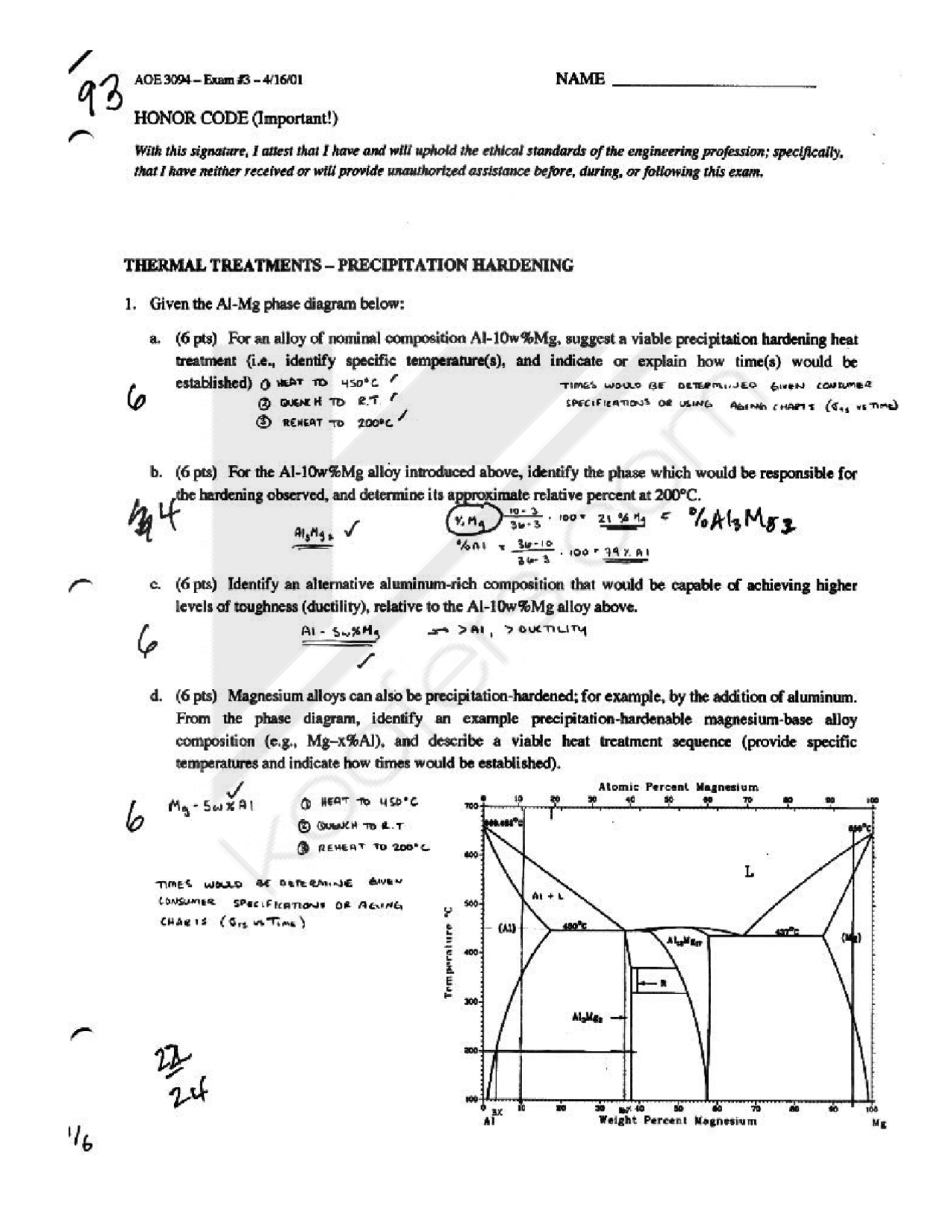 Exam 3 With Answers Materials For Aero And Ocean Engineering Aoe