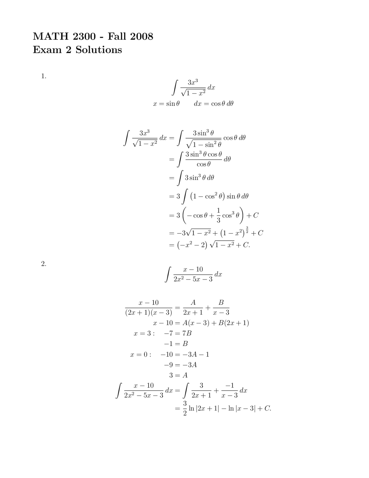 7 Solved Questions To Find The Limits Exam 2 Math 2300 Docsity