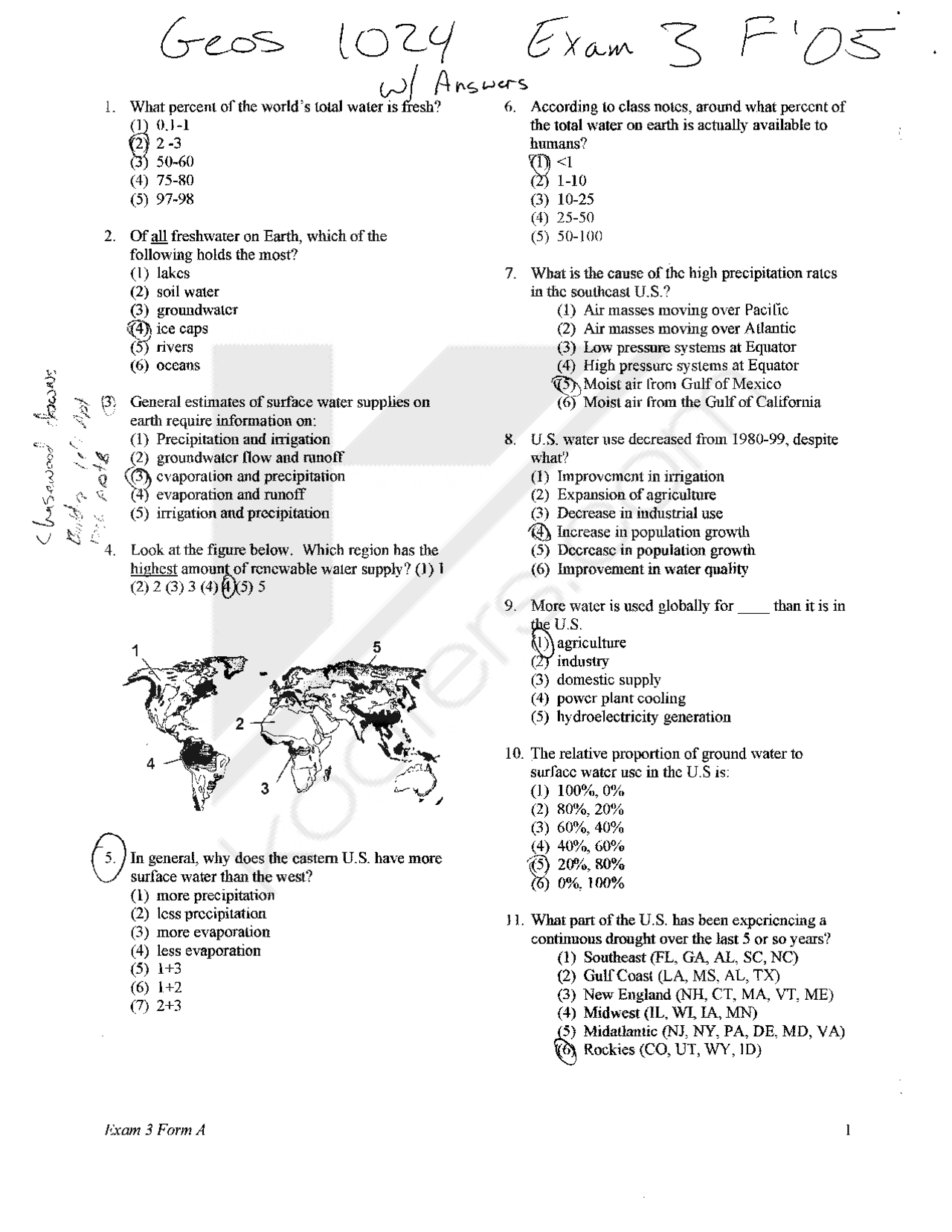 Exam 3 With Answers Resources Geology Geos 1024 Docsity