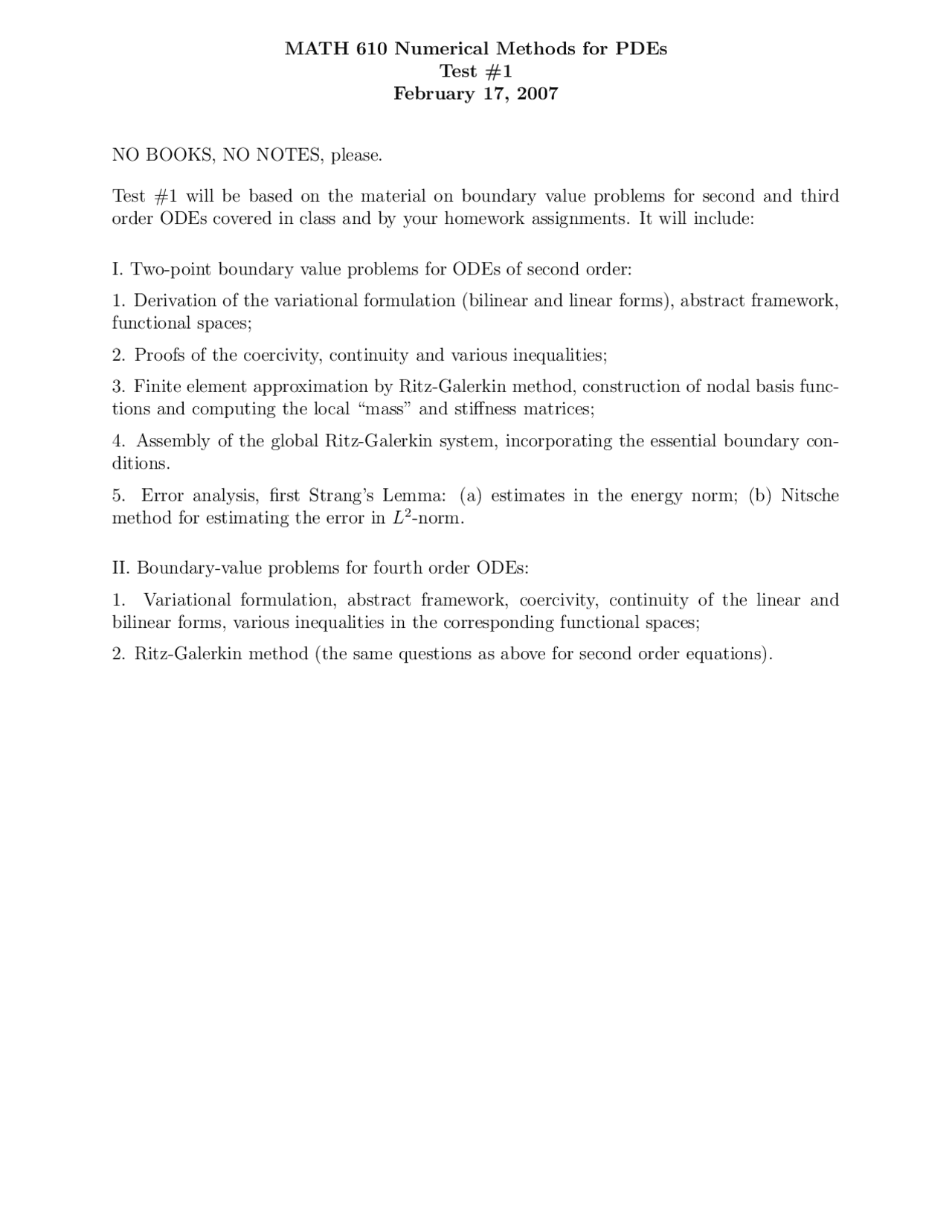 5 Questions For Old Test 1 Numerical Methods For Pdes Math 610