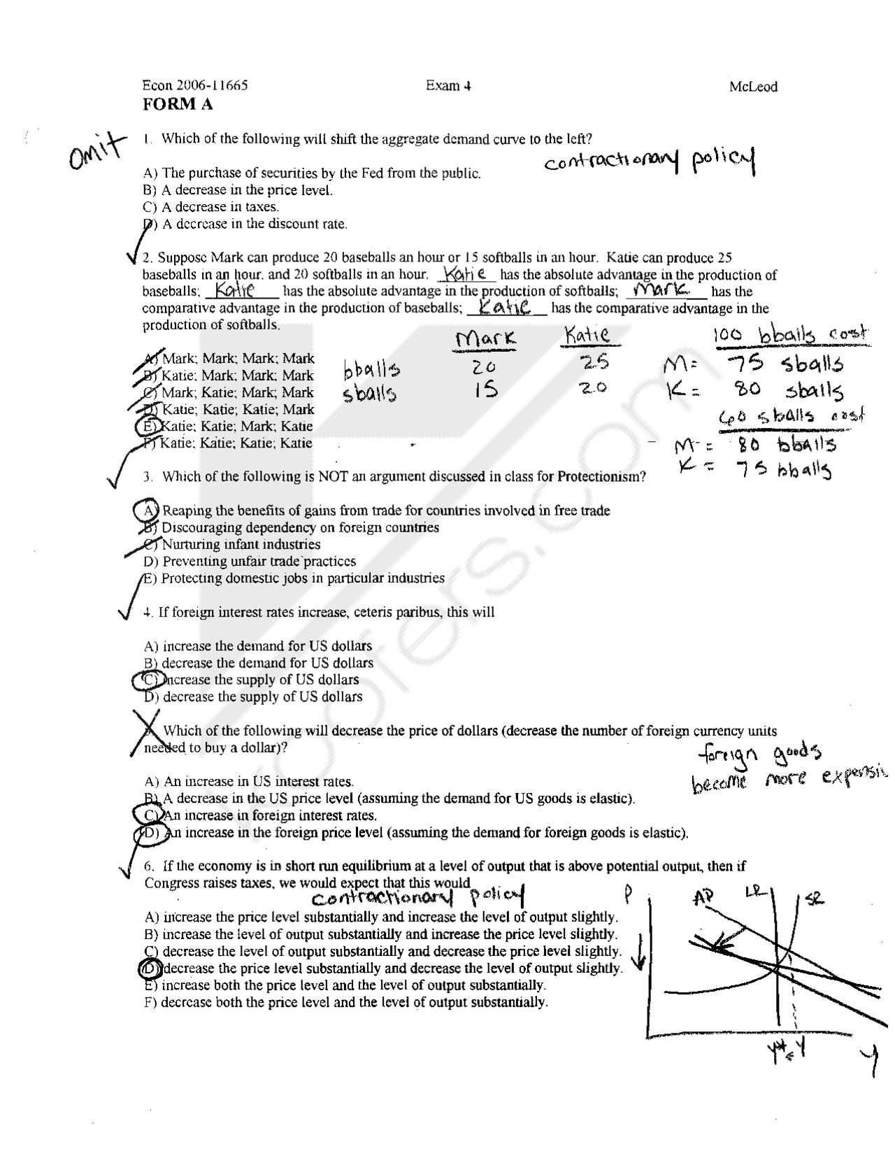 Exam 4 Form A Principles Of Economics Econ 2006 Docsity