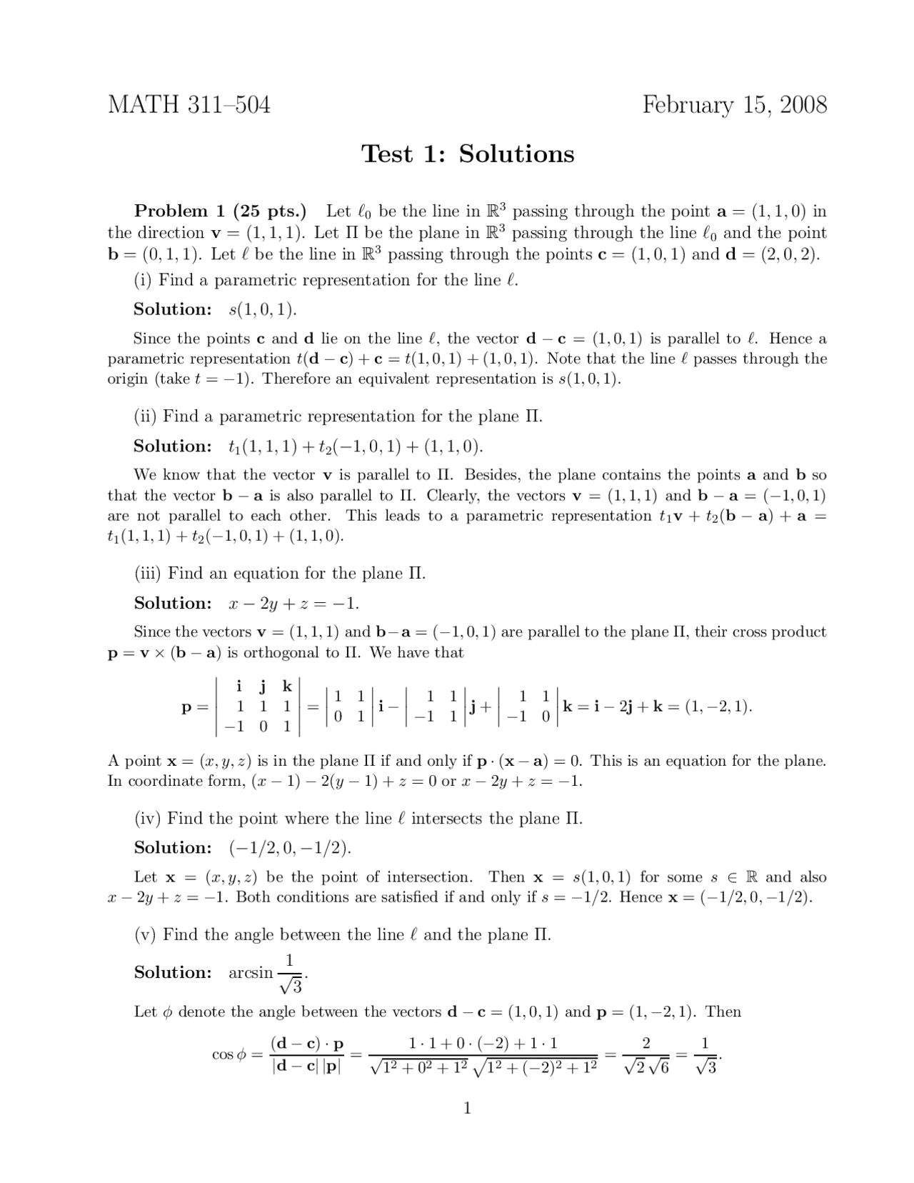 5 Problems On Introduction To Applied Mathematics Exam Math 311 Docsity