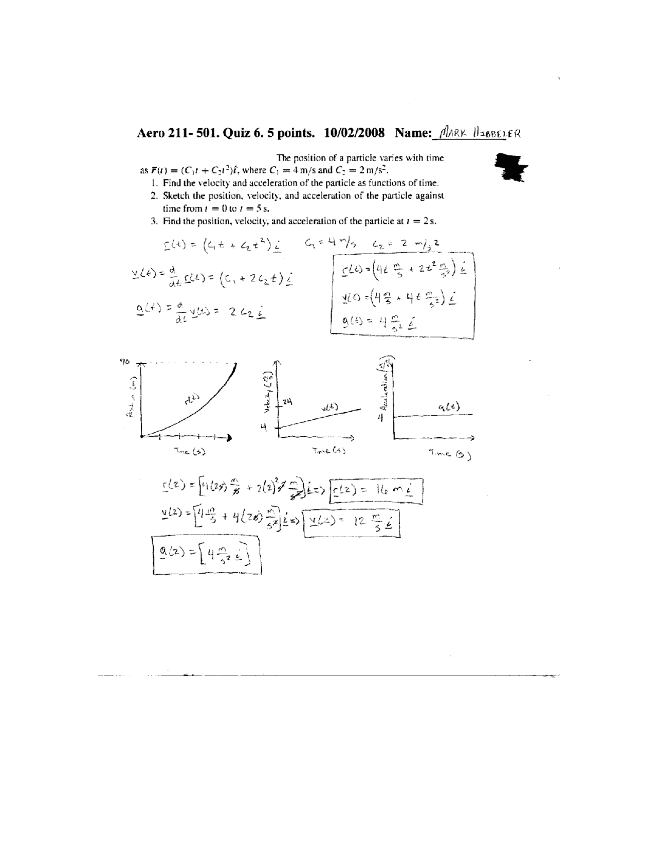 Solutions for Quiz Six - Aerospace Engineering Mechanics | AERO 211 ...