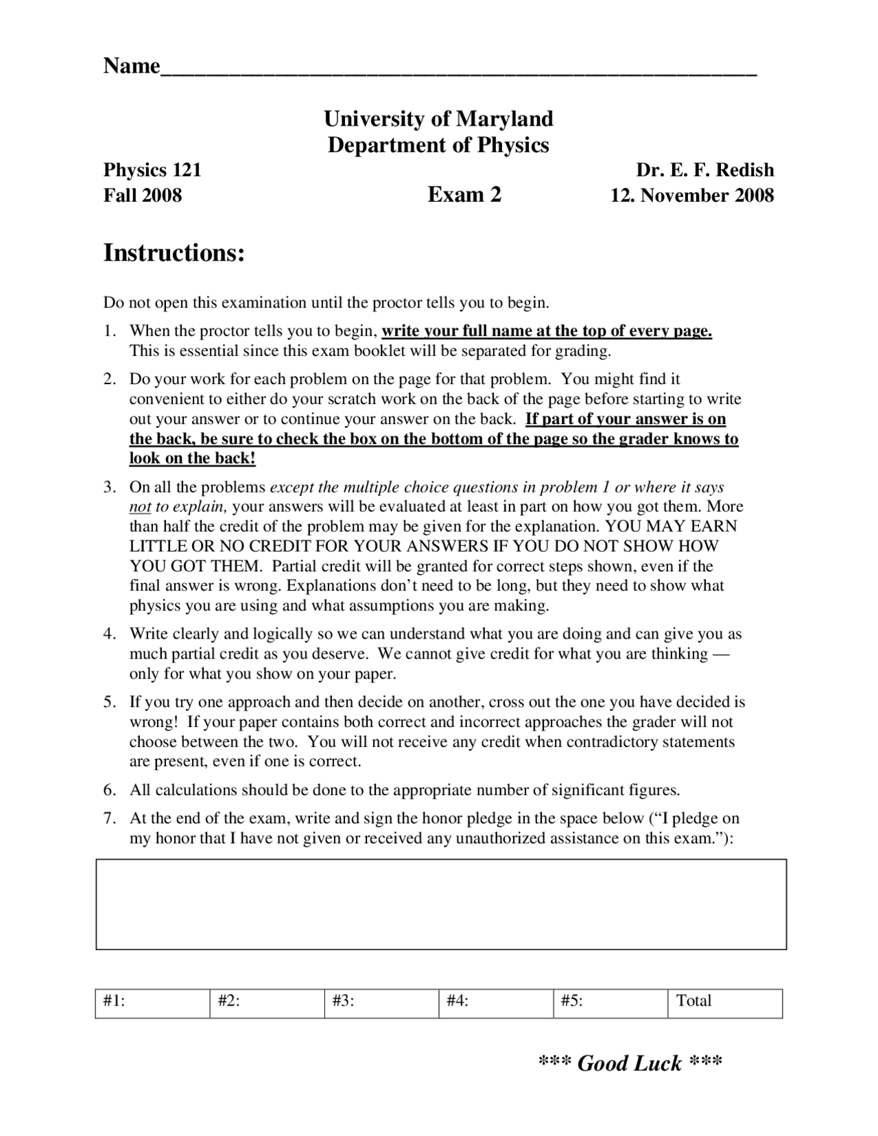 Exam 2 Unsolved Questions Fundamentals Of Physics I Phys 121 Docsity