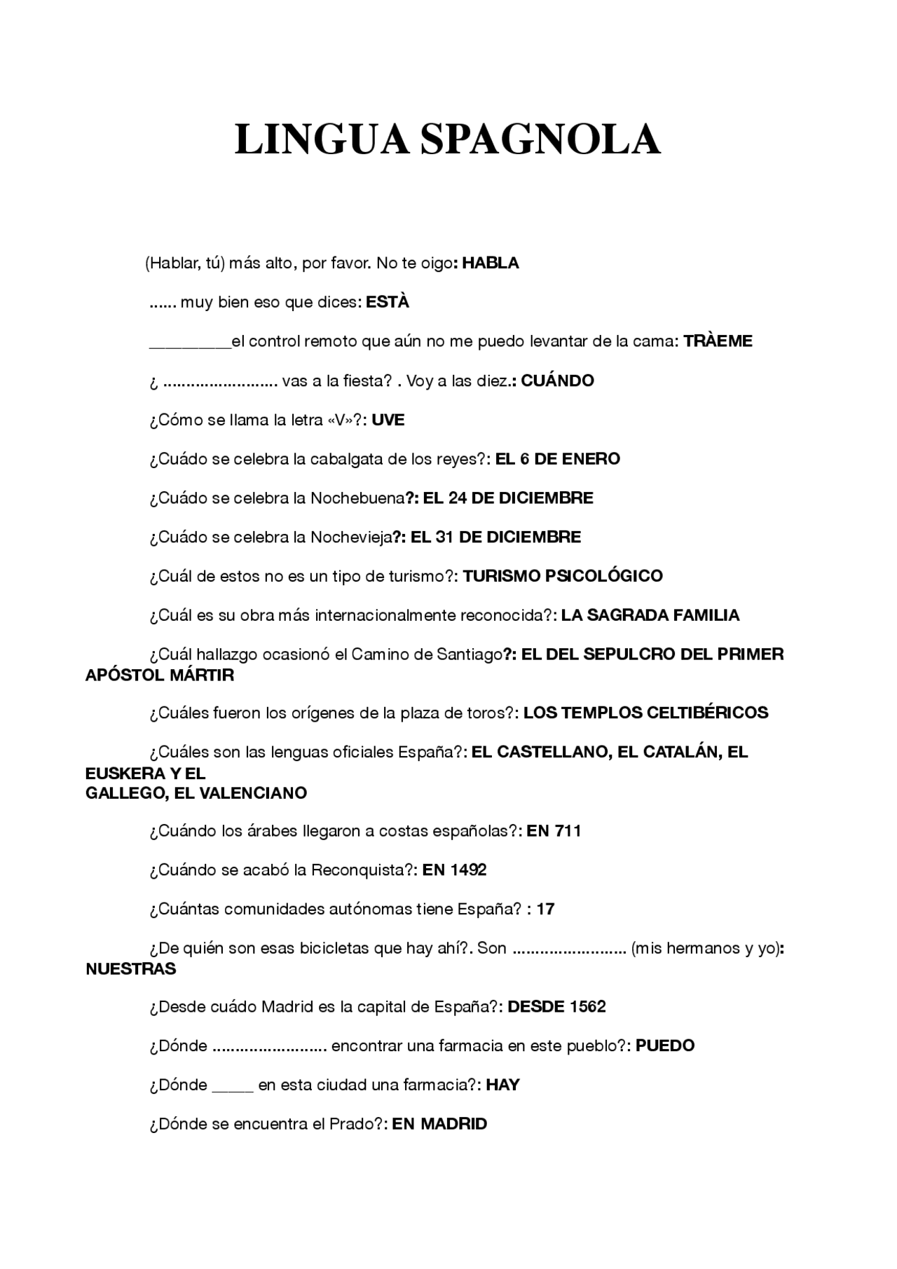 Lingua Spagnola L 22 Scienze Motorie 0501403ula02 Prove Desame