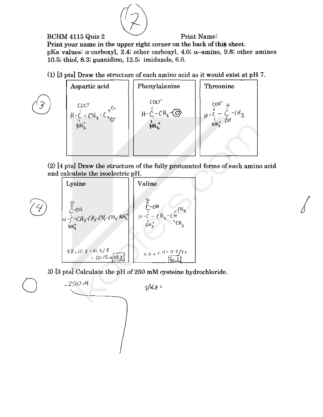 Draw Structures Of Amino Acids General Biochemistry Bchm 4115 Docsity