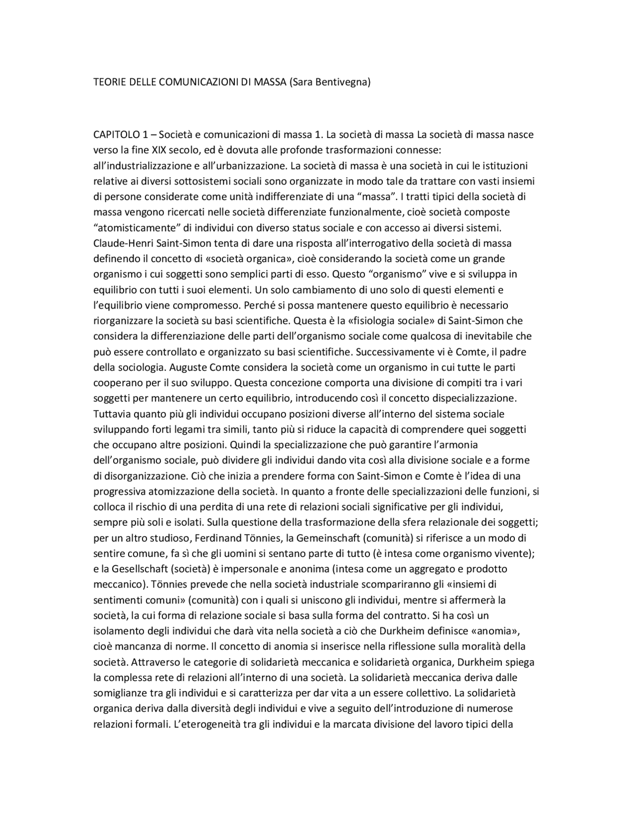 Sociologia Della Comunicazione Docsity