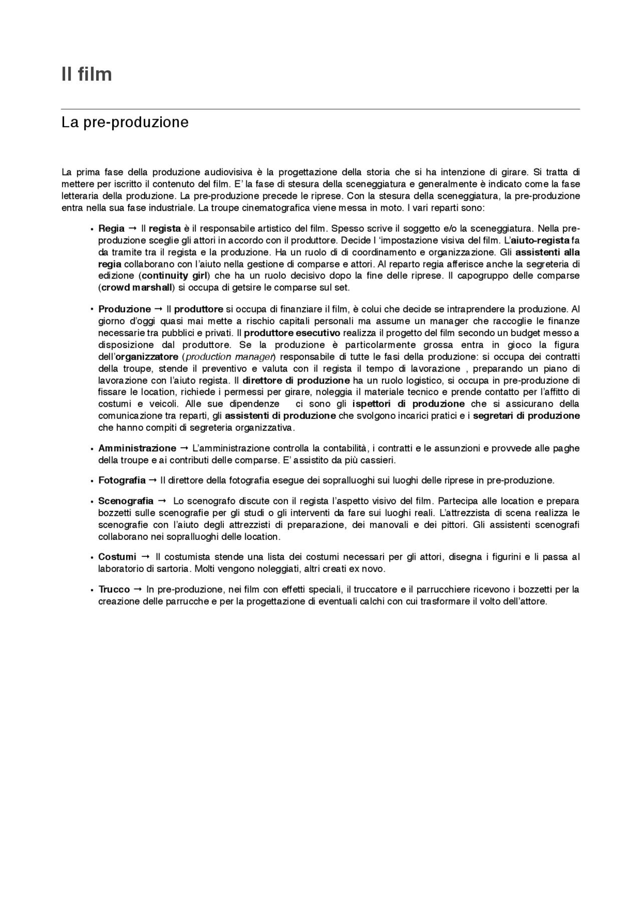 Riassunti Cinema Esame Canova Docsity