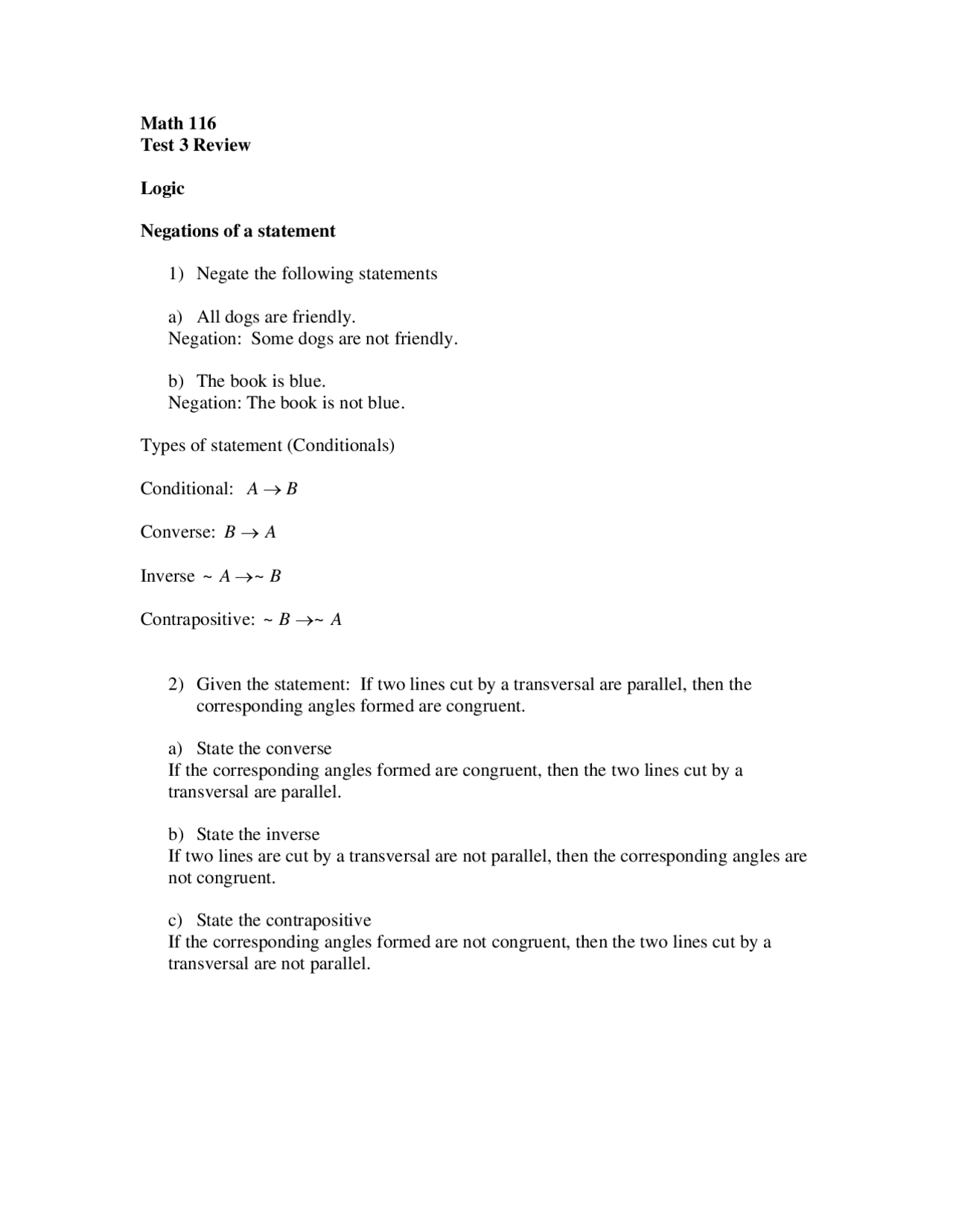 Test 3 Review With Solutions Math And Human Society Math 116 Docsity